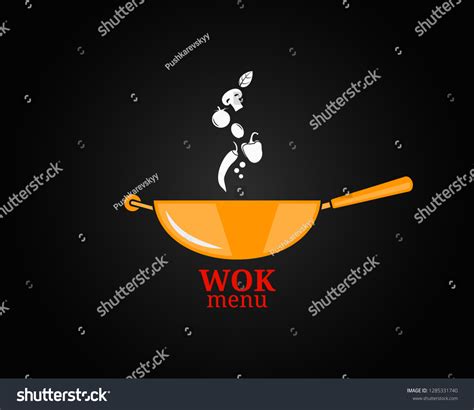 Frying Pan Design Menu Background Stock Vector Royalty Free