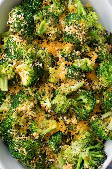 Broccoli Florets Are Roasted Until Tender Then Topped With A Panko And Shredded Cheese Topping