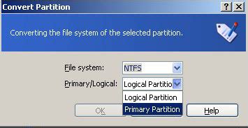 How To Convert Partition Between Logical And Primay