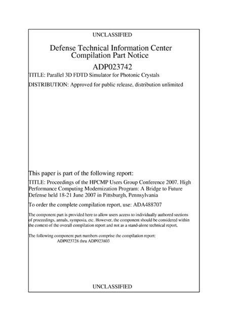 Parallel 3d Fdtd Simulator For Photonic Crystals Descargar Gratis Pdf Waves Physics