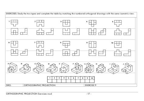 Orthographic Projection Exercises