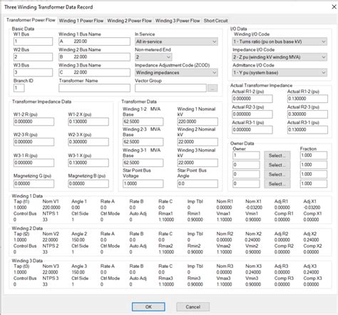 3 Winding Transformer Mva And Xpu Python For Psse Help Forum