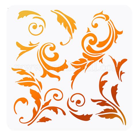 Wholesale Fingerinspire Acanthus Leaf Scroll Stencil 118x118 Inch Floral Stencils Template