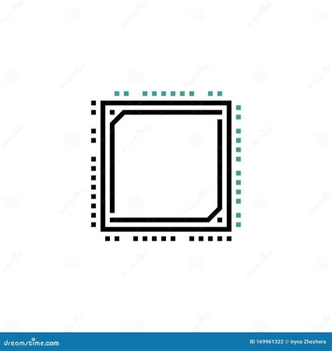 processor line vector icon for websites and mobile minimalistic flat design mini cpu icon flat