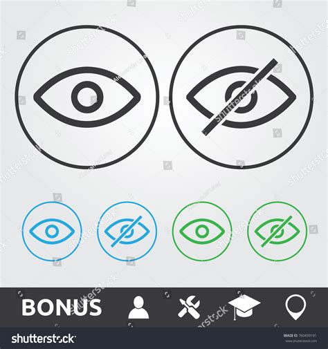 Eye Showhide Icons Stock Vector Royalty Free 760439191 Shutterstock