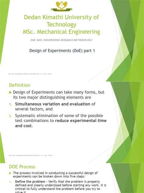 Lecture 4 Design Of Experiments1 Pdf Experiment Analysis Of
