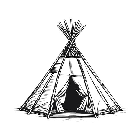 Premium Vector Vector Teepee Sketch Hand Drawn In Doodle Style