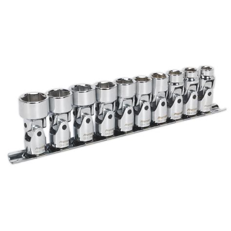 Universal Joint Socket Set 10pc 38sq Drive 6pt Walldrive® Metric Huttie