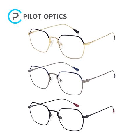 Wholesale Custom Big Full Rim Hexagon Unisex Metal Optical Frames