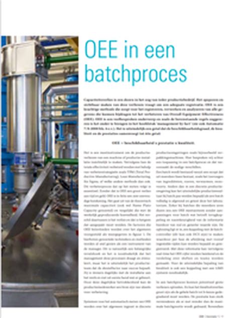Batch Process Improving Oee With Software For Manufacturing
