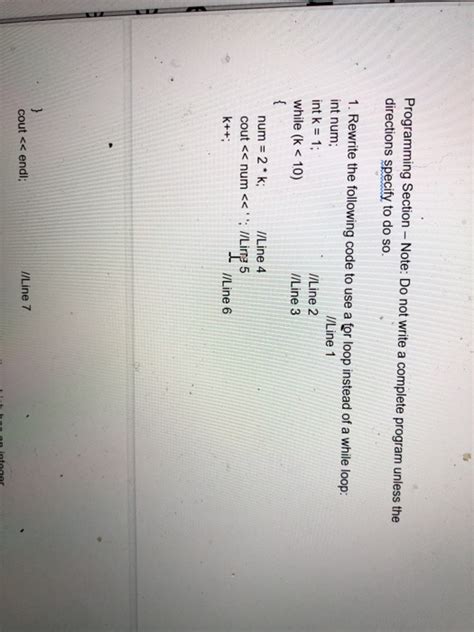 Solved Programming Section Note Do Not Write A Complete