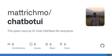 github mattrichmo chatbotui the open source ai chat interface for