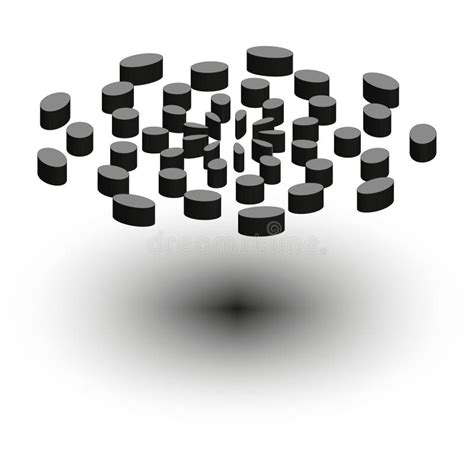 Floating Cube Shape 3d Black Blocks Abstract Layout Vector Shadowed