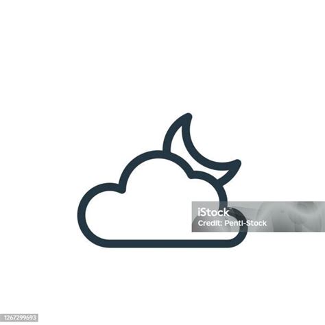 흰색 배경에 격리 된 달 벡터 아이콘입니다 개요 웹 사이트 디자인 및 모바일 응용 프로그램 개발을위한 얇은 라인 달 아이콘 얇은 선 달 윤곽선 아이콘 벡터 일러스트레이션