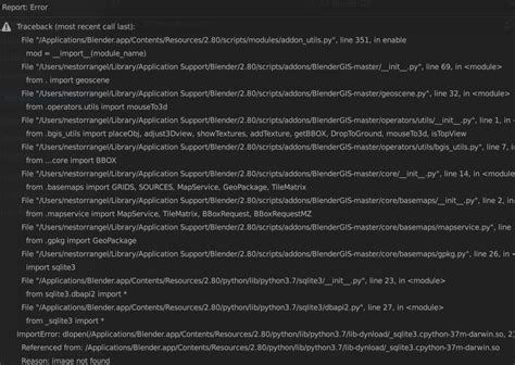 Error While Activating BlenderGIS In Blender Issue Domlysz BlenderGIS