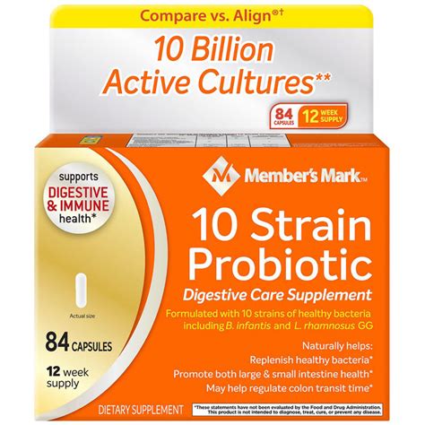 Members Mark 10 Strain Probiotic 84 Capsules