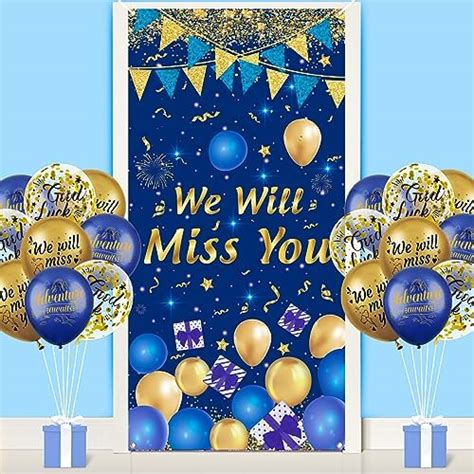 Blue Gold We Will Miss You Decorations For Men Navy Blue