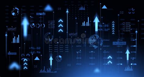 Forex Graph Data And Arrows With Growing Lines Financial Diagrams Stock Illustration