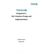 ITECH DATA MODELLING Assignment Docx Assignment SQL Database Design And