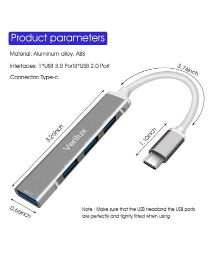 Verilux USB C Hub USB Hub With 4 USB Ports High Speed Aluminum Type C Hub JioMart
