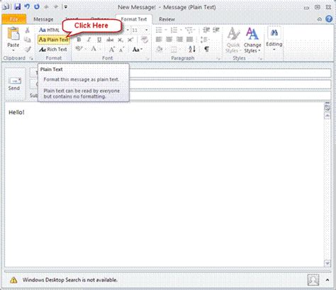 Creating A New Message On Ms Outlook 2010