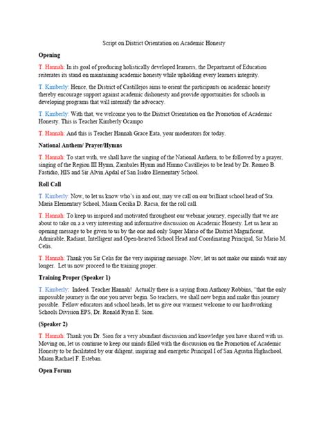 Script Academic Honesty Pdf