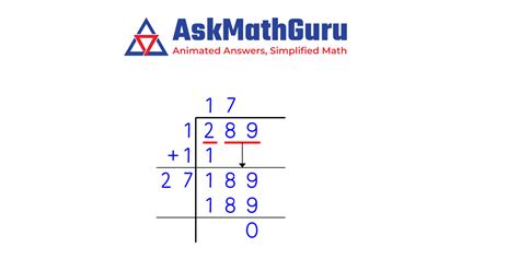 What Is Square Root Of 289 Find Square Root Of A Number