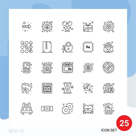 Set Of 25 Modern Ui Icons Symbols Signs For Setting Prize Brim Mardi Gras Carnival Editable