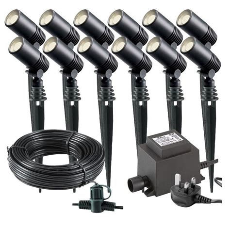 Techmar Alder 12v Plug And Play Led Garden Lights Bundle 12 Light Kit