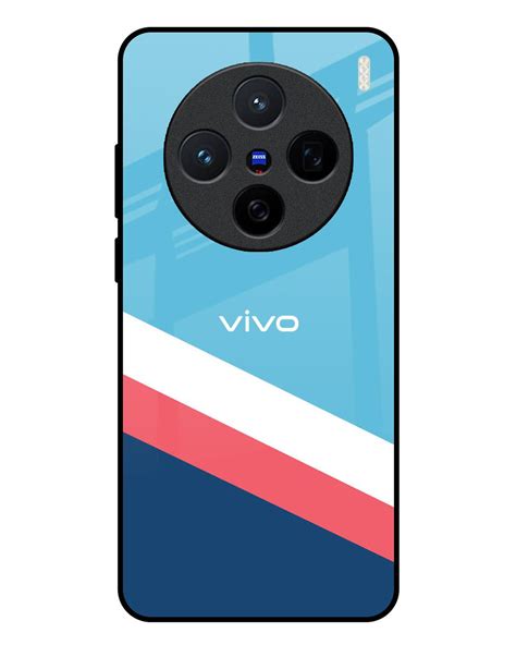 Buy Pink White Stripes Premium Glass Cover For Vivo X G Shock Proof Scratch Resistant