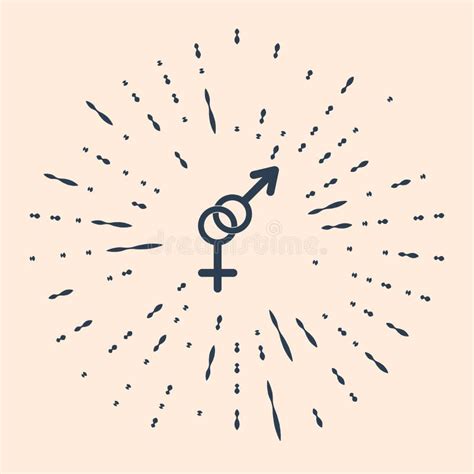 Black Gender Icon Isolated On Beige Background Symbols Of Men And Women Sex Symbol Stock