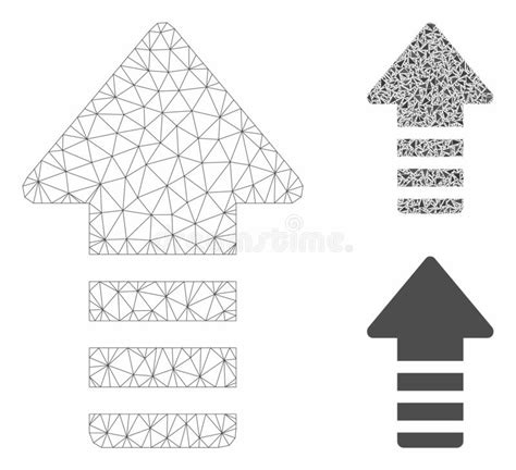 Update Arrow Vector Mesh Wire Frame Model And Triangle Mosaic Icon Stock Vector Illustration