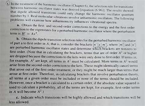 Solved In The Treatment Of The Harmonic Oscillator Chegg Com