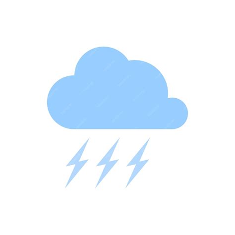 Premium Vector Vector Lightning Element Cute Weather Clipart Vector