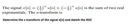 solved the signal x[n] u[n] u[n] is the sum of two real