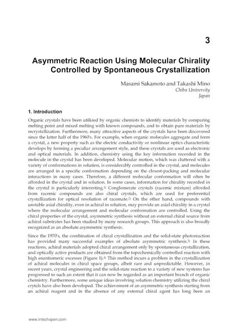 Pdf Asymmetric Reaction Using Molecular Chirality Controlled €¦ · Progress Of The Reaction