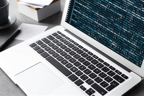 Premium Photo Laptop Of Programmer With Script Code On Display
