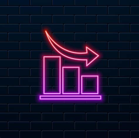 Downward Trend Chart Arrow Pointing Down The Graph Neon Style