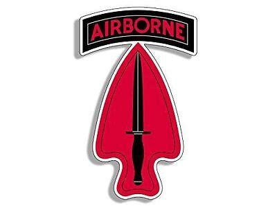 4 Red Airborne Special Forces Spear Shaped Sticker Made In The Usa Ebay