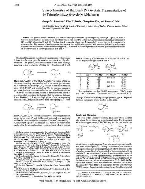 Stereochemistry Of The Leadiv Acetate Fragmentation Of 1