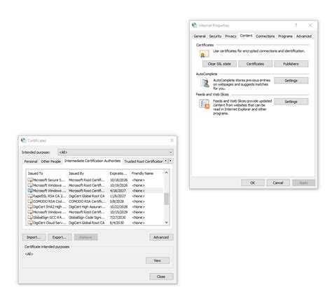 Windows Why Is The Remove Button Of Internet Options Content Certificates Greyed Out
