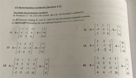 Solved Lu Factorization Methods Section 43 In Problems