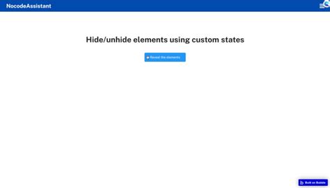 How To Show And Hide Elements In Bubble Io