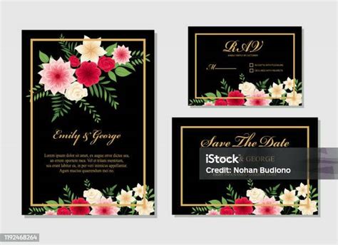 우아한 결혼식 초대 초대 Rsvp 꽃 왁스 꽃 유칼립투스 분기 잎 프레임 및 템플릿 세트 벡터와 날짜 카드 디자인을 저장 0명에 대한 스톡 벡터 아트 및 기타 이미지