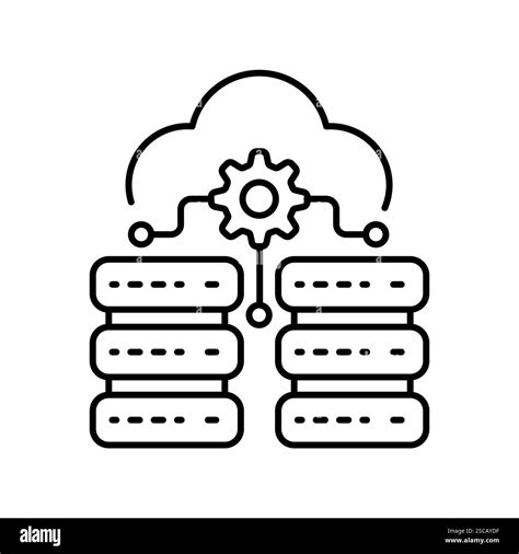 Big Data Black Line Icon Vector Isolated Element Editable Stroke