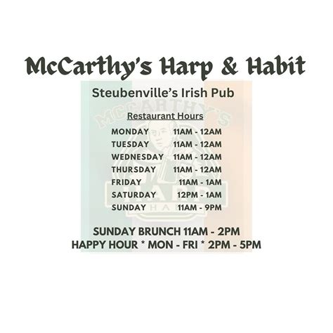 Mccarthys Harp And Habit Steubenville Oh
