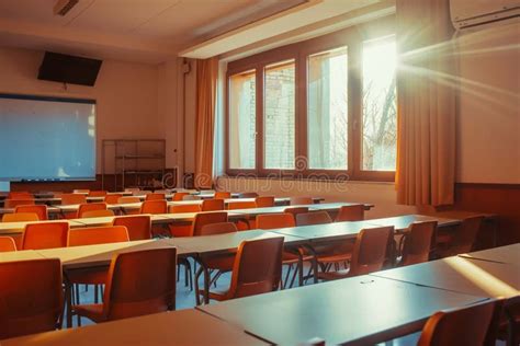 Quiet Lecture Hall Empty University Classroom Stock Illustration Illustration Of Conference