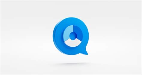 파란색 거품 메시지 그래프 기호 또는 비즈니스 재무 다이어그램 시장 데이터 보고서 및 성장 재무 프레 젠 테이 션 백분율 기호 흰색 배경에 고립 된 원형 차트 3d 아이콘의