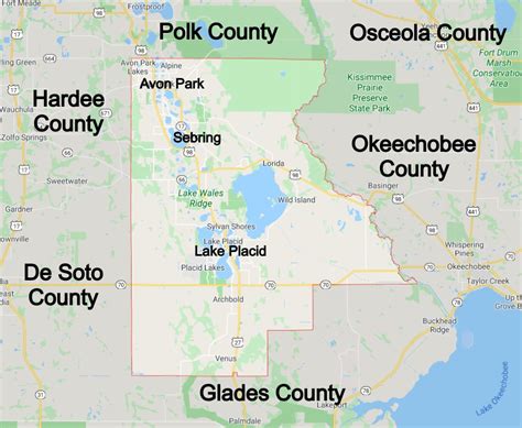 Highlands County Florida Map