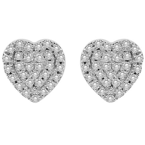 14k White Gold Diamond Earrings For Sale At 1stdibs